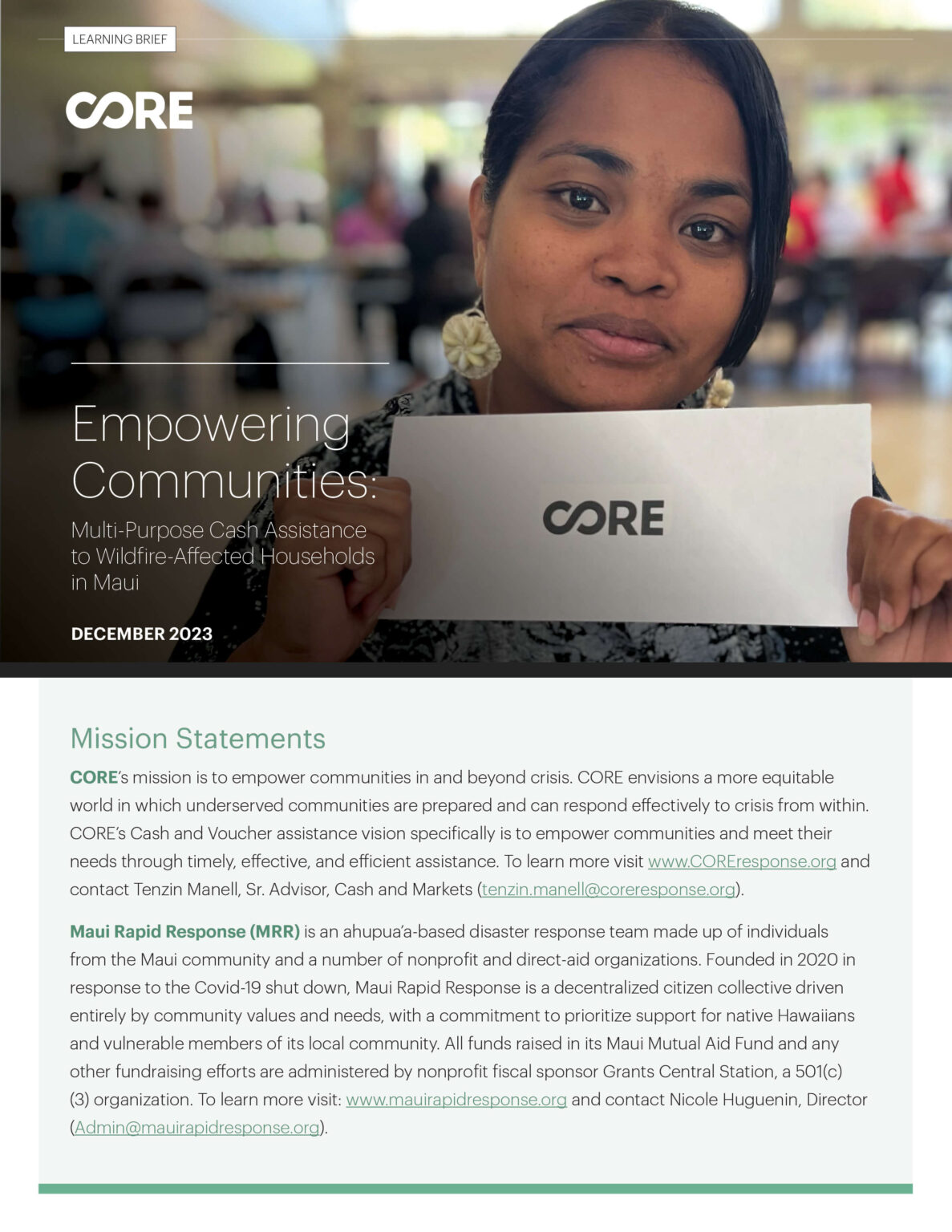 Cash and Voucher Assistance - CORE